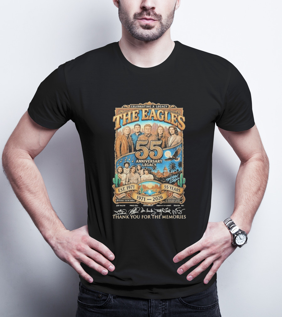Celebrating A Legacy The Eagles 55 Anniversary 1971 2026 Thank You For The Memories T-Shirt
