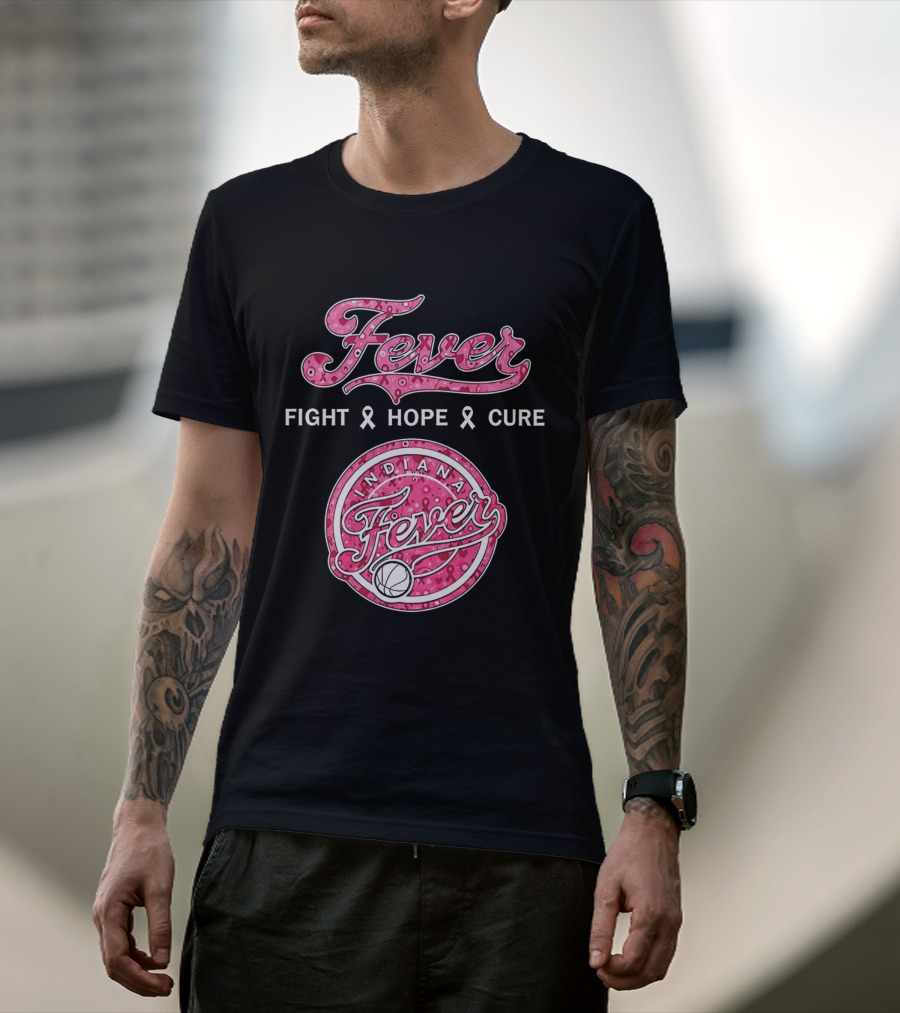 Indiana Fever Fight Hope Cure Breast Cancer Awareness Ribbon Fever 2026 T-Shirt