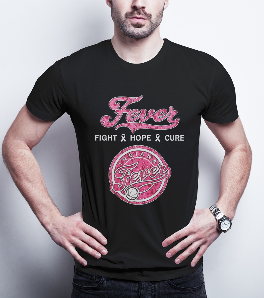 Indiana Fever Fight Hope Cure Breast Cancer Awareness Ribbon Fever 2026 T-Shirt