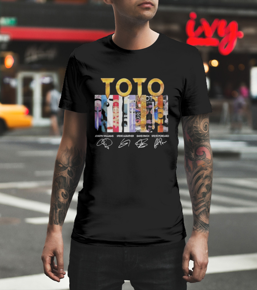 TOTO Band Discography Joseph Williams Steve Lukather David Paich Steve Porcaro Signatures Rock T-Shirt