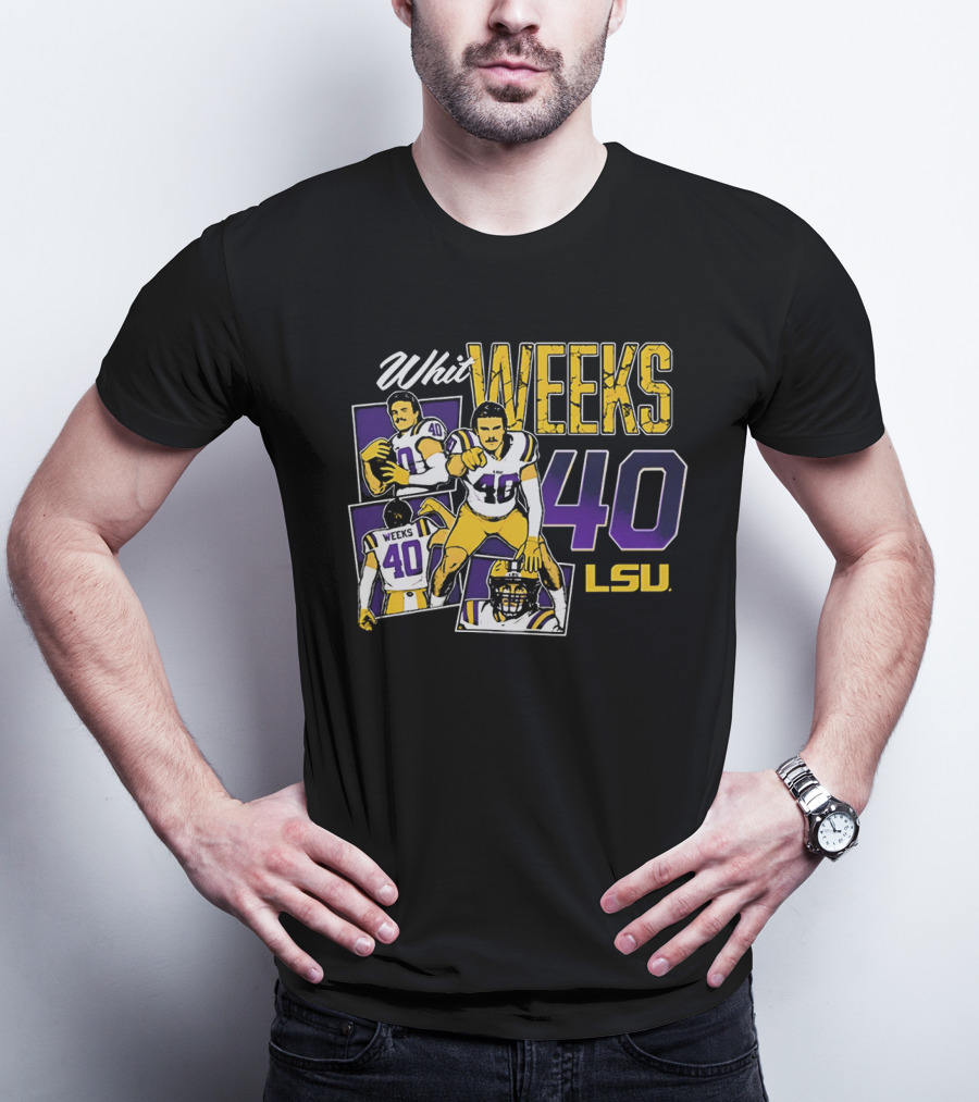 Whit Weeks LSU Tigers Number 40 College Football Collage T-Shirt