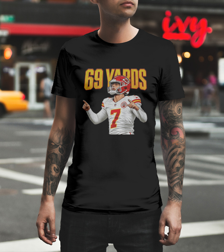 69 Yards Harrison Butker Kansas City Football Player T-Shirt
