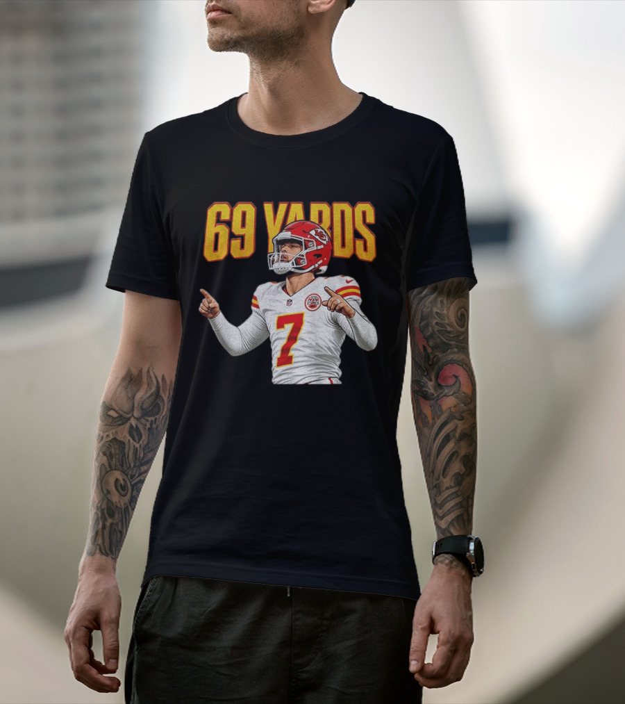 69 Yards Harrison Butker Kansas City Football Player T-Shirt