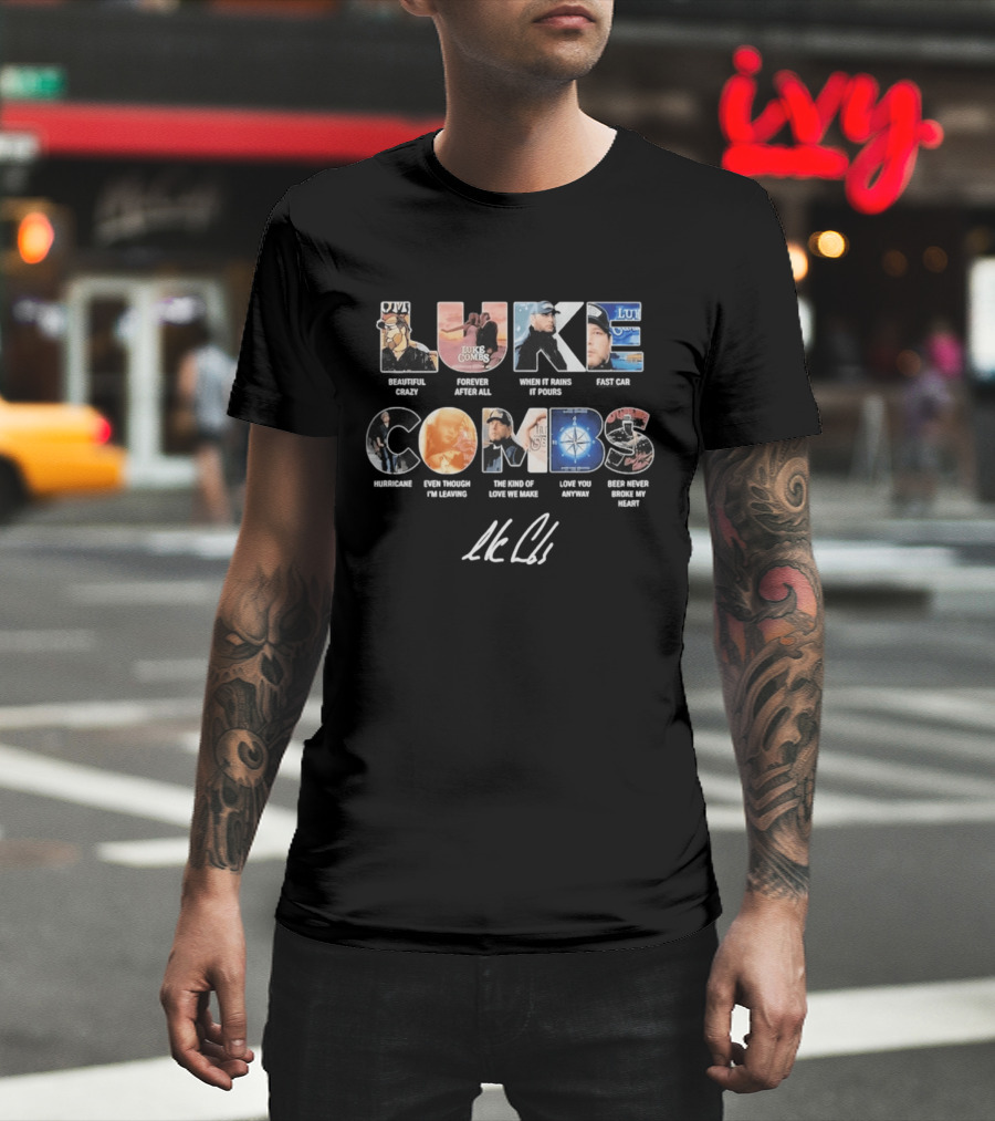 Luke Combs Greatest Songs Collage Country Music T-Shirt