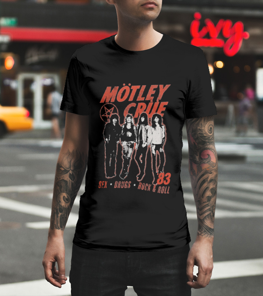 Mötley Crüe 83 Sex Drugs Rock & Roll Vintage Style 2026 T-Shirt