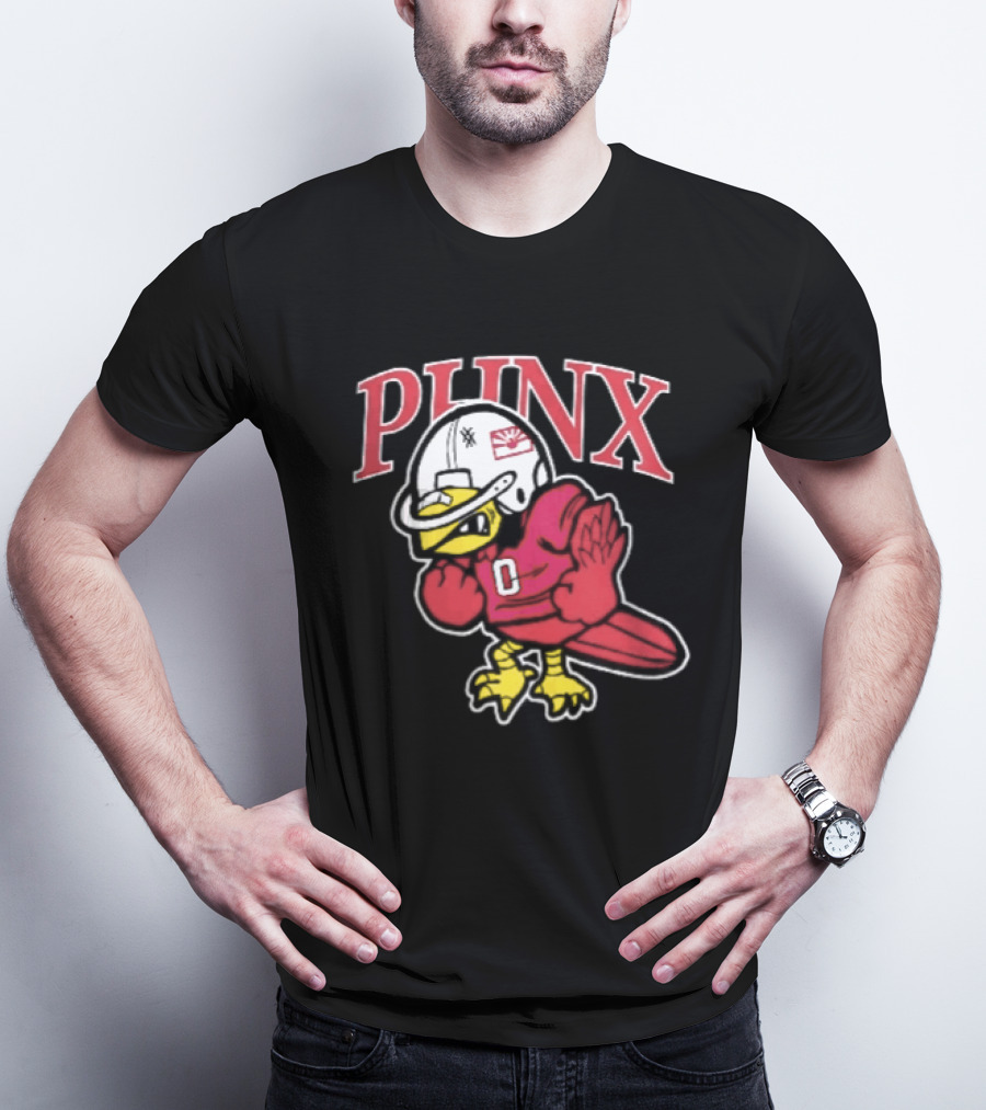 PHNX Cartoon Bird Football Helmet Jersey Arizona Cardinals T-Shirt
