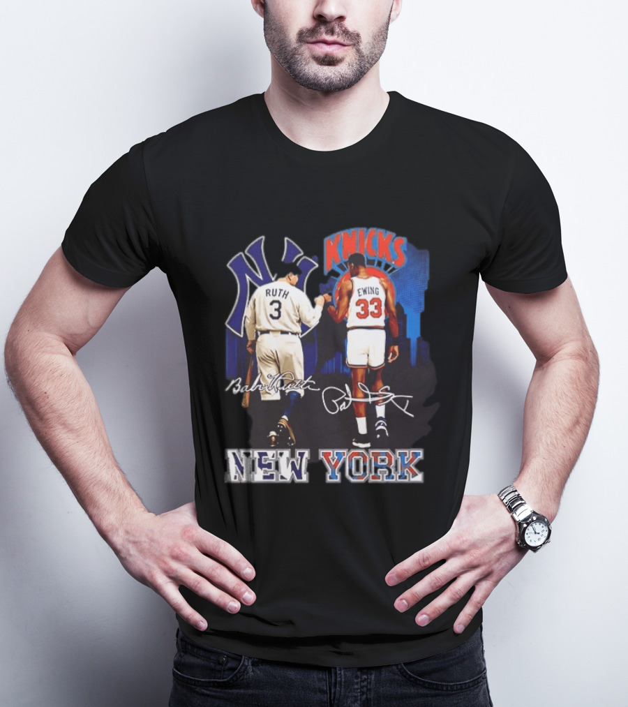 New York Ruth Ewing Yankees Knicks Legends T-Shirt