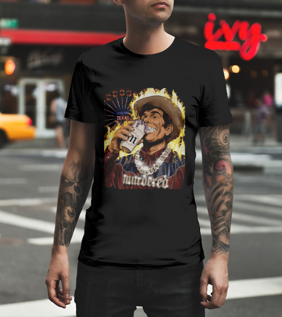 Big Tex State Fair Of Texas Ferris Wheel Fire Drinking Can Highlight T-Shirt