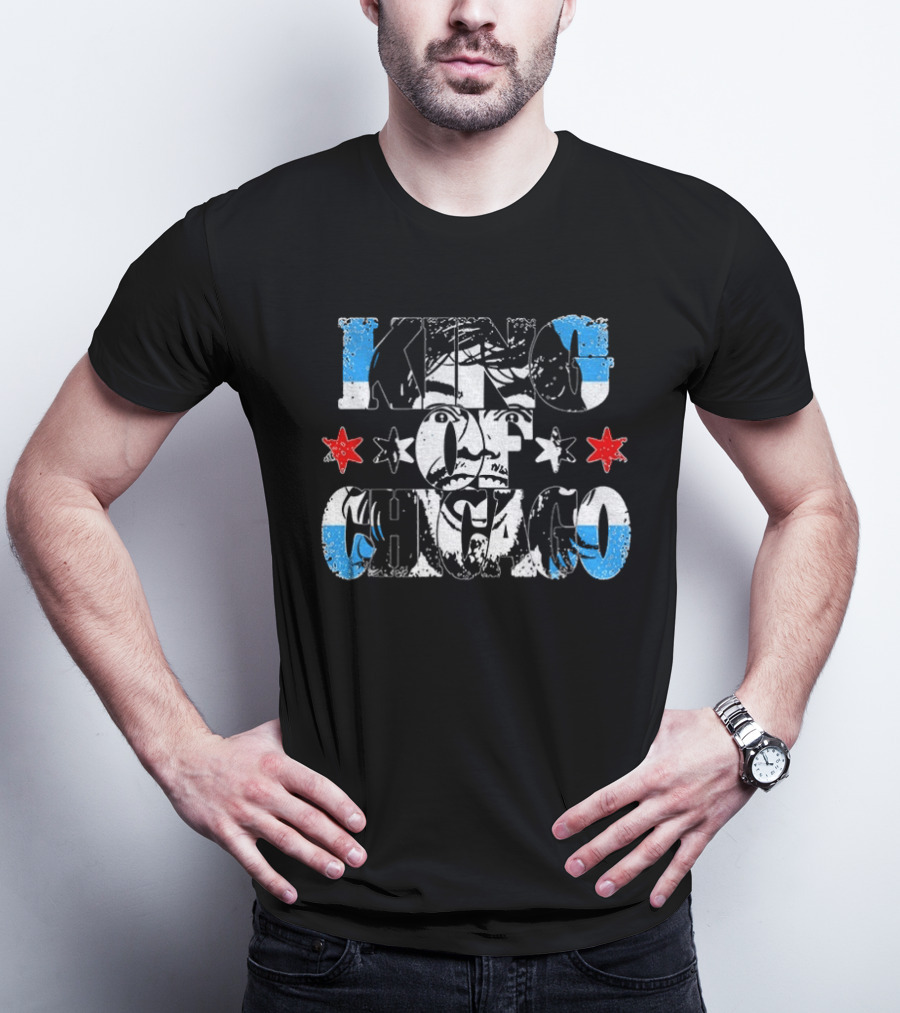 King Of Chicago Blue And Red Stars T-Shirt