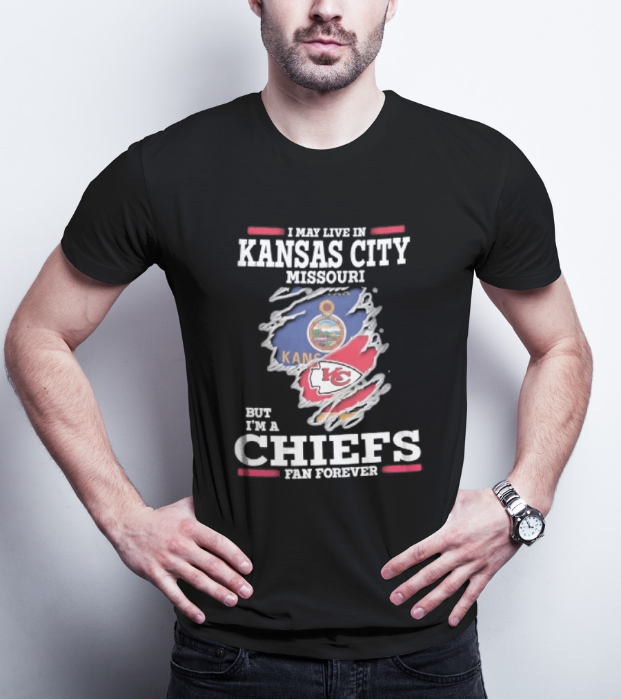 Kansas City Missouri Chiefs Fan Forever Kansas Seal Torn Skin T-Shirt