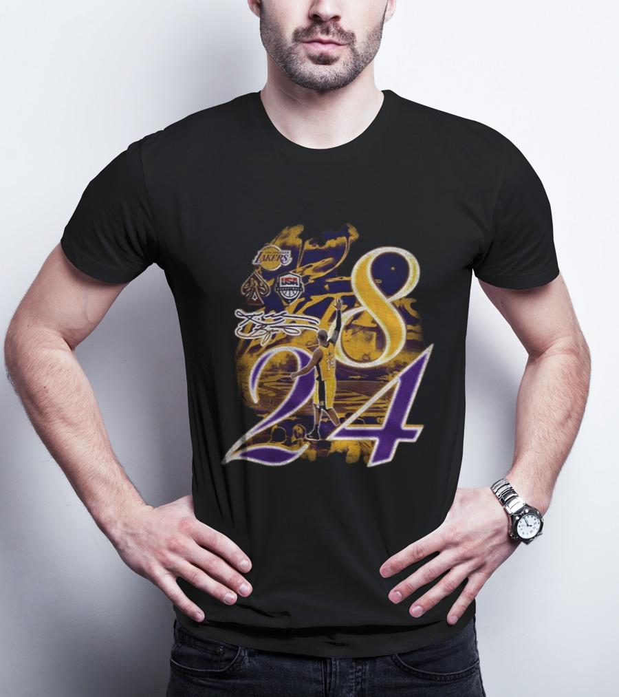 Kobe Bryant Los Angeles Lakers USA Basketball Signature 8 24 T-Shirt