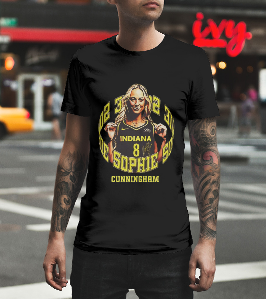 Sophie Cunningham Indiana 8 Basketball Player Signature T-Shirt