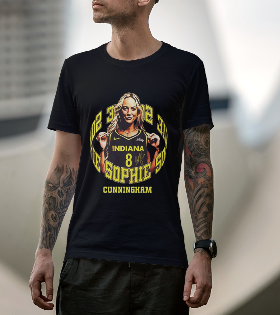 Sophie Cunningham Indiana 8 Basketball Player Signature T-Shirt