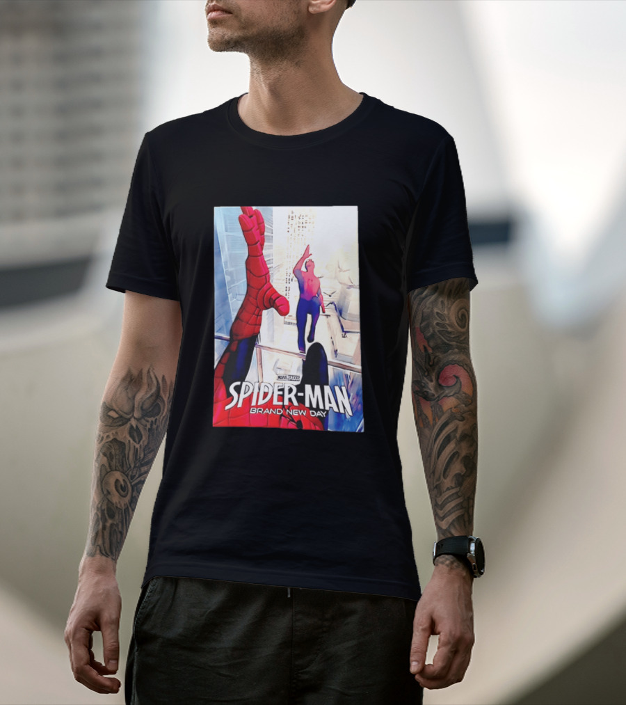Marvel Spider Man Brand New Day High Five Scene T-Shirt