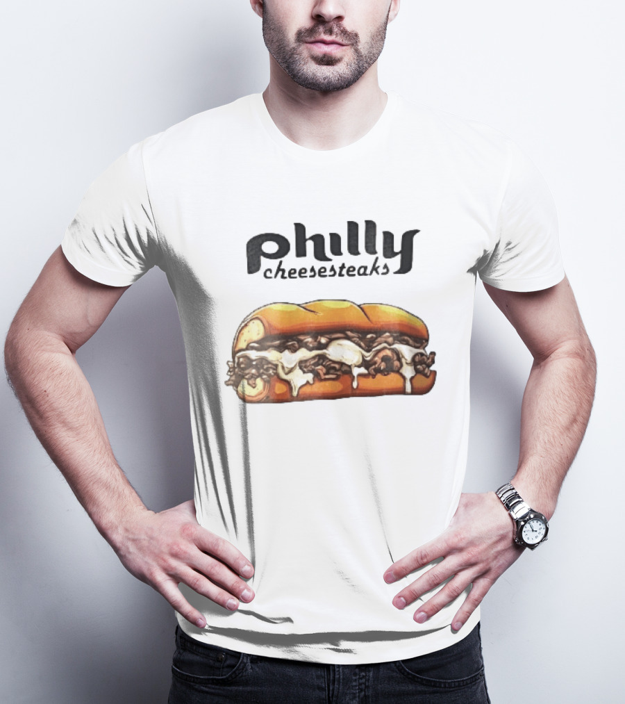 Philly Cheesesteaks Cartoon Beef Hoagie Melted Provolone Sandwich T-Shirt