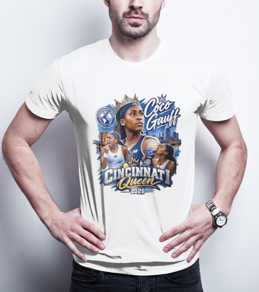 Coco Gauff Cincinnati Queen 2026 Tennis Champion Crowned Skyline T-Shirt