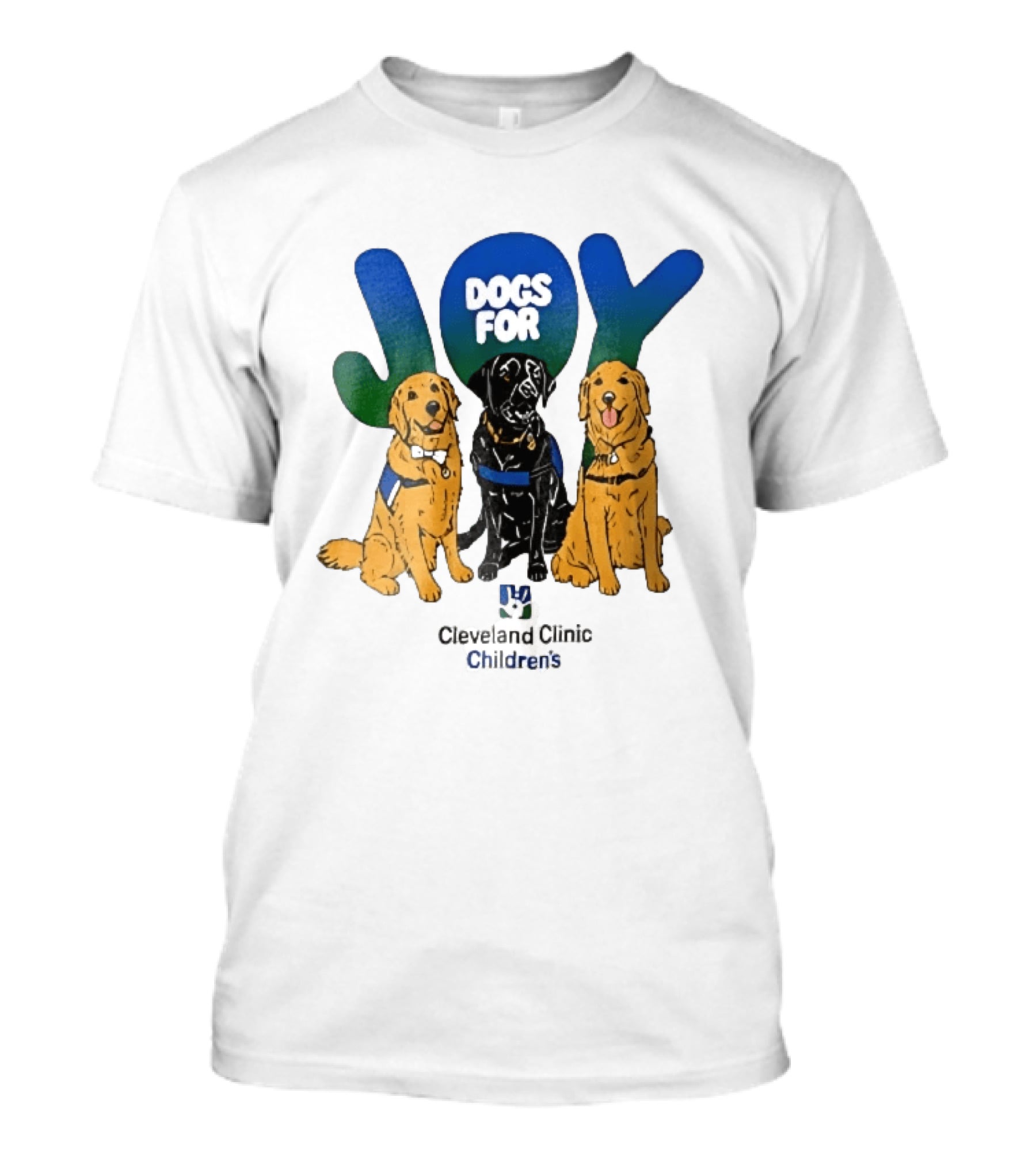 Cleveland Clinic Children's Dogs For Joy Golden Retrievers Black Lab Cartoon T-Shirt