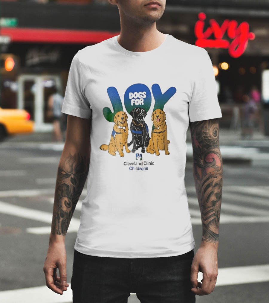 Cleveland Clinic Children's Dogs For Joy Golden Retrievers Black Lab Cartoon T-Shirt