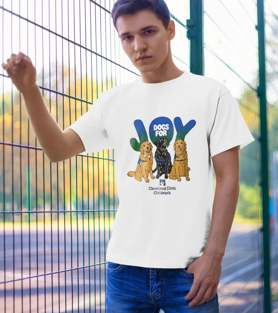 Cleveland Clinic Children's Dogs For Joy Golden Retrievers Black Lab Cartoon T-Shirt