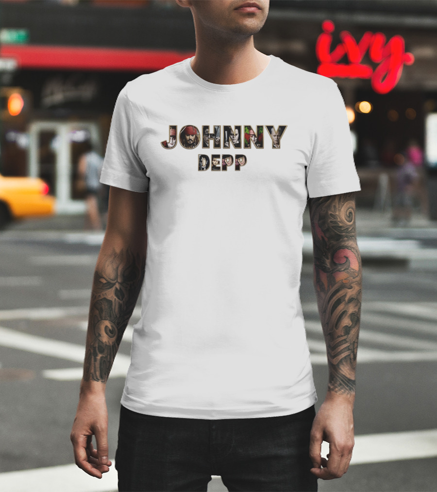 Johnny Depp Iconic Movie Characters Collage T-Shirt