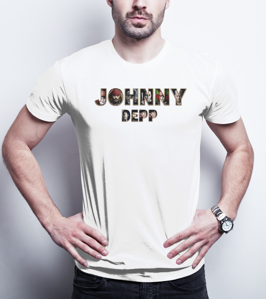Johnny Depp Iconic Movie Characters Collage T-Shirt