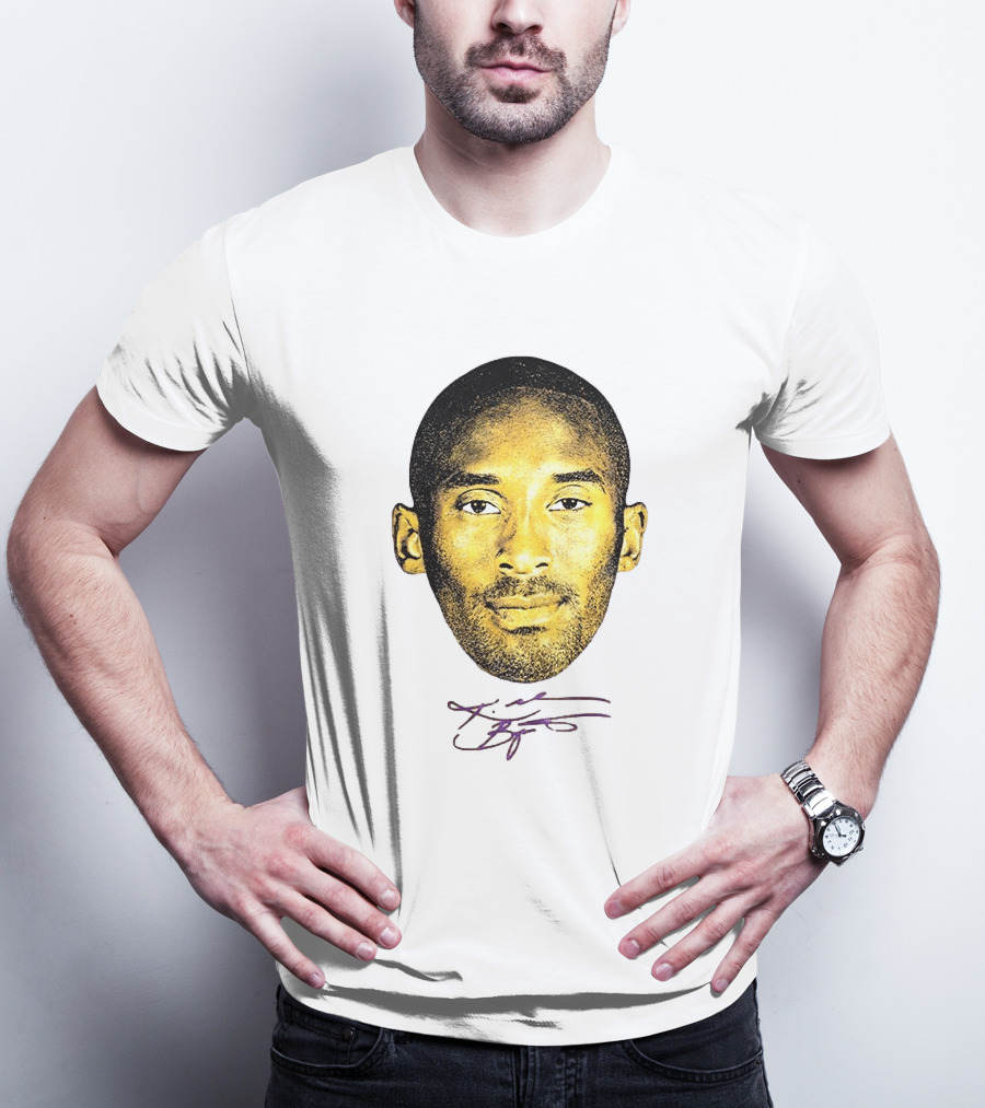 Kobe Bryant Los Angeles Lakers Basketball Legend Face Signature T-Shirt