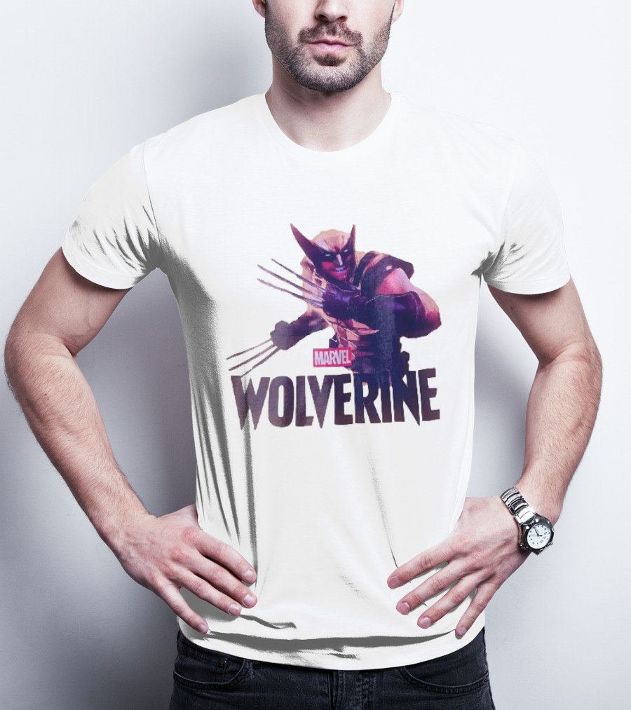 Marvel Wolverine Masked Superhero Claws Extended Purple Glow T-Shirt