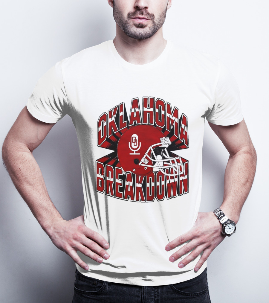 Oklahoma Breakdown Football Helmet OB Podcast T-Shirt