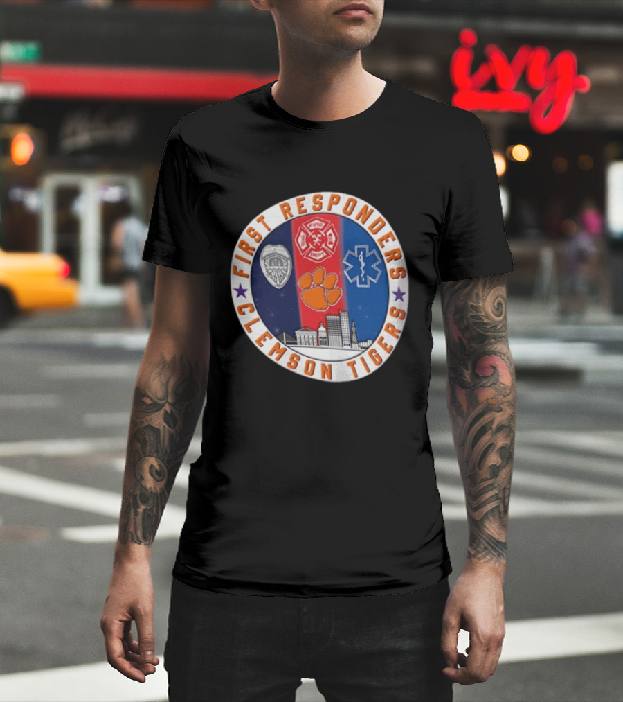 Clemson Tigers First Responders Fire EMS Police Never Forget 9.11 T-Shirt