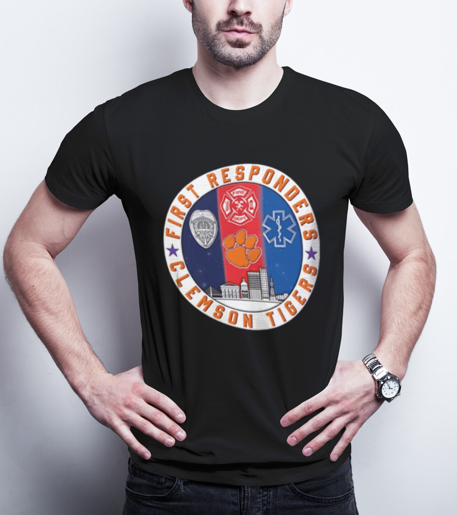 Clemson Tigers First Responders Fire EMS Police Never Forget 9.11 T-Shirt