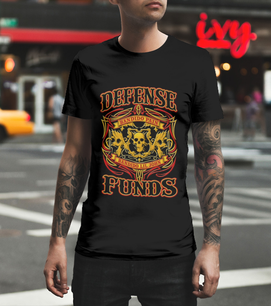 Defense Bandido Pain Bandido Lil John Funds Skull Crest T-Shirt