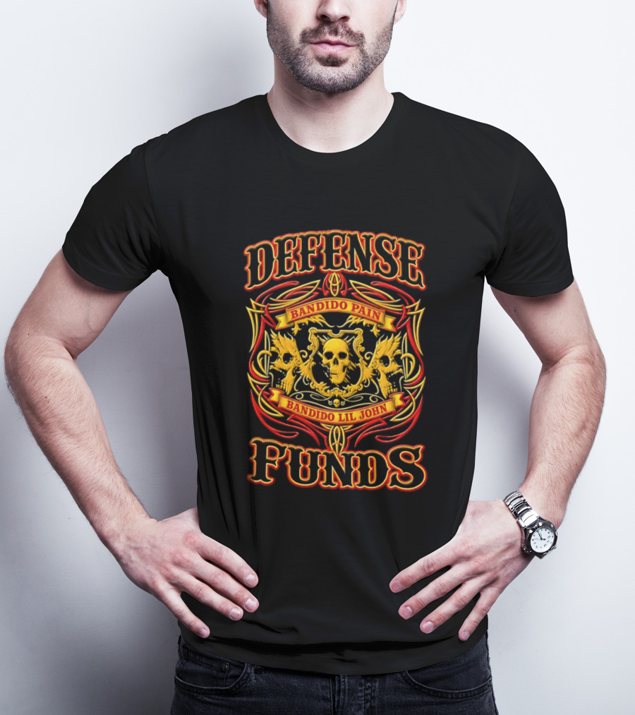 Defense Bandido Pain Bandido Lil John Funds Skull Crest T-Shirt