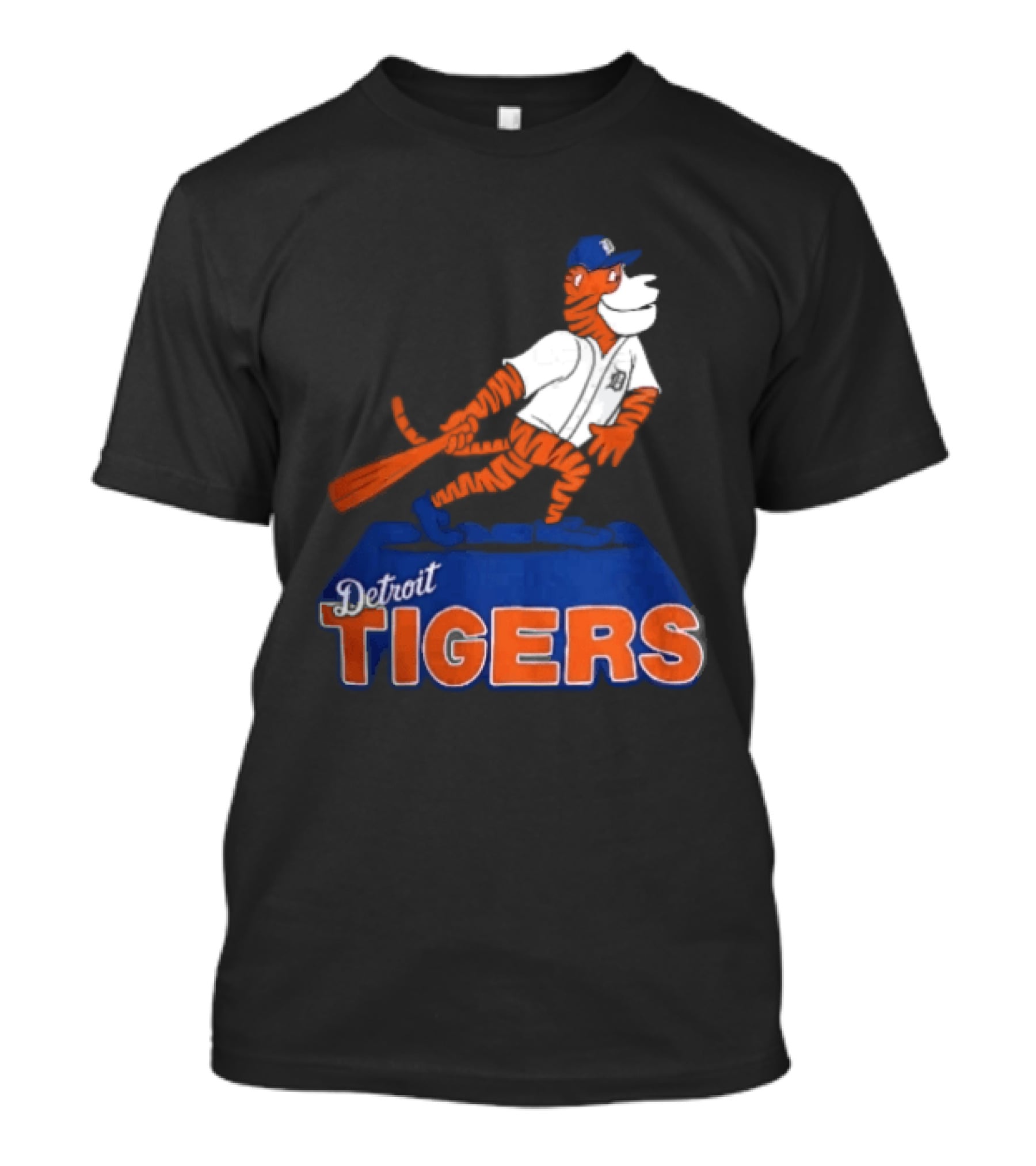 Detroit Tigers MLB Cartoon Player Swinging Bat T-Shirt
