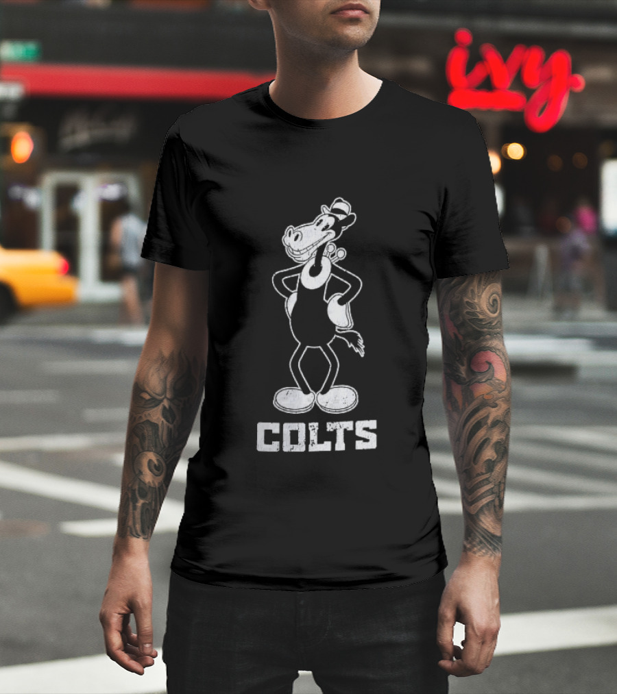 Indianapolis Colts Cartoon Horse With Hat T-Shirt
