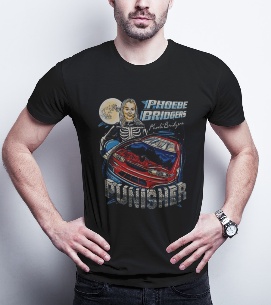 Phoebe Bridgers Punisher Skeleton Racer Art Car Moon T-Shirt