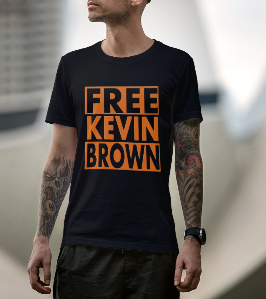 Free Kevin Brown Bold Orange T-Shirt