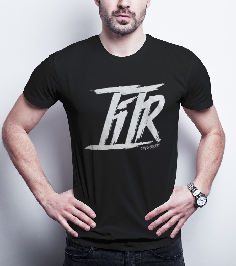 FTR This Is The Way White Brush Stroke Monogram Black T-Shirt