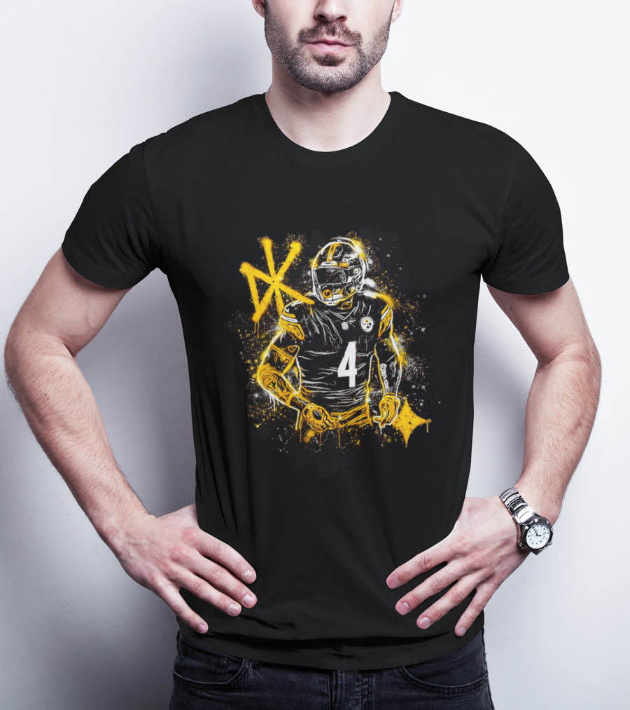 Pittsburgh Steelers Number 4 Player Graffiti T-Shirt