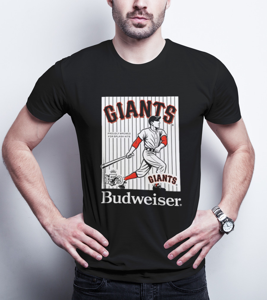 San Francisco Giants 150 Years Budweiser Splash Hits Baseball T-Shirt