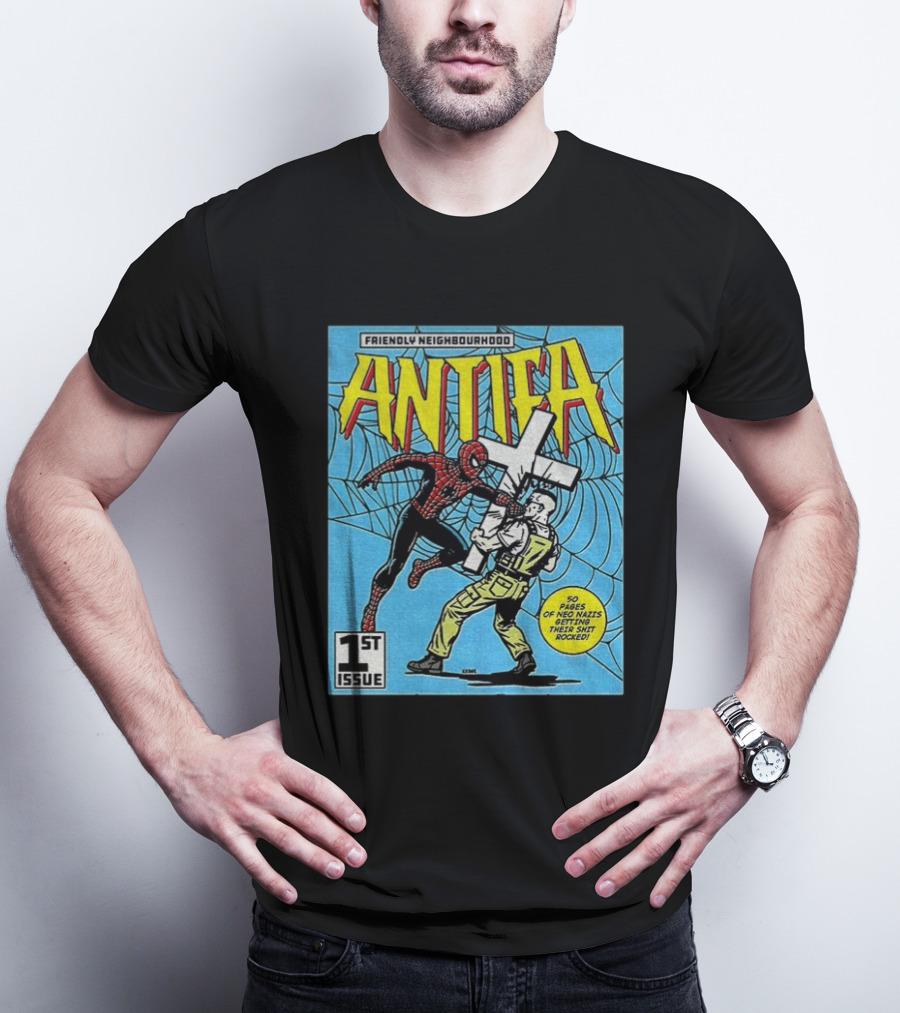 Friendly Neighbourhood Antifa Spider Man Punch 1st Issue T-Shirt