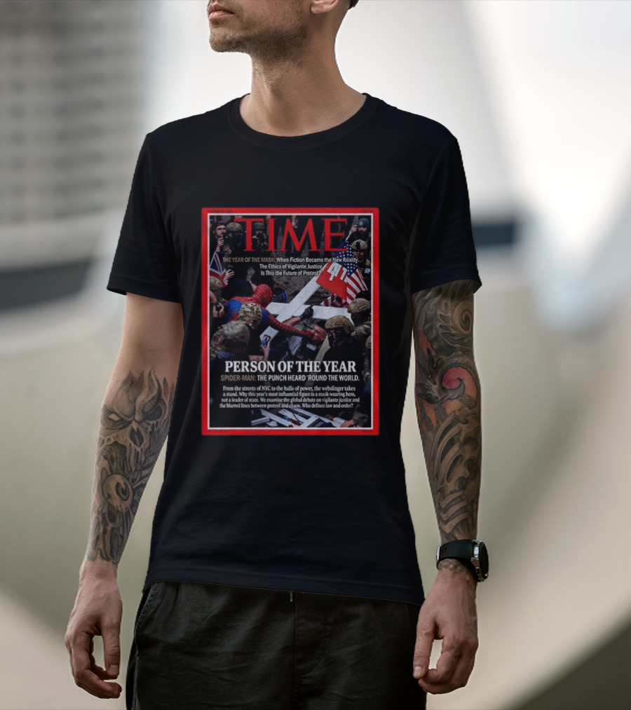 TIME Spider Man Person Of The Year Punch Heard Round The World Cover T-Shirt