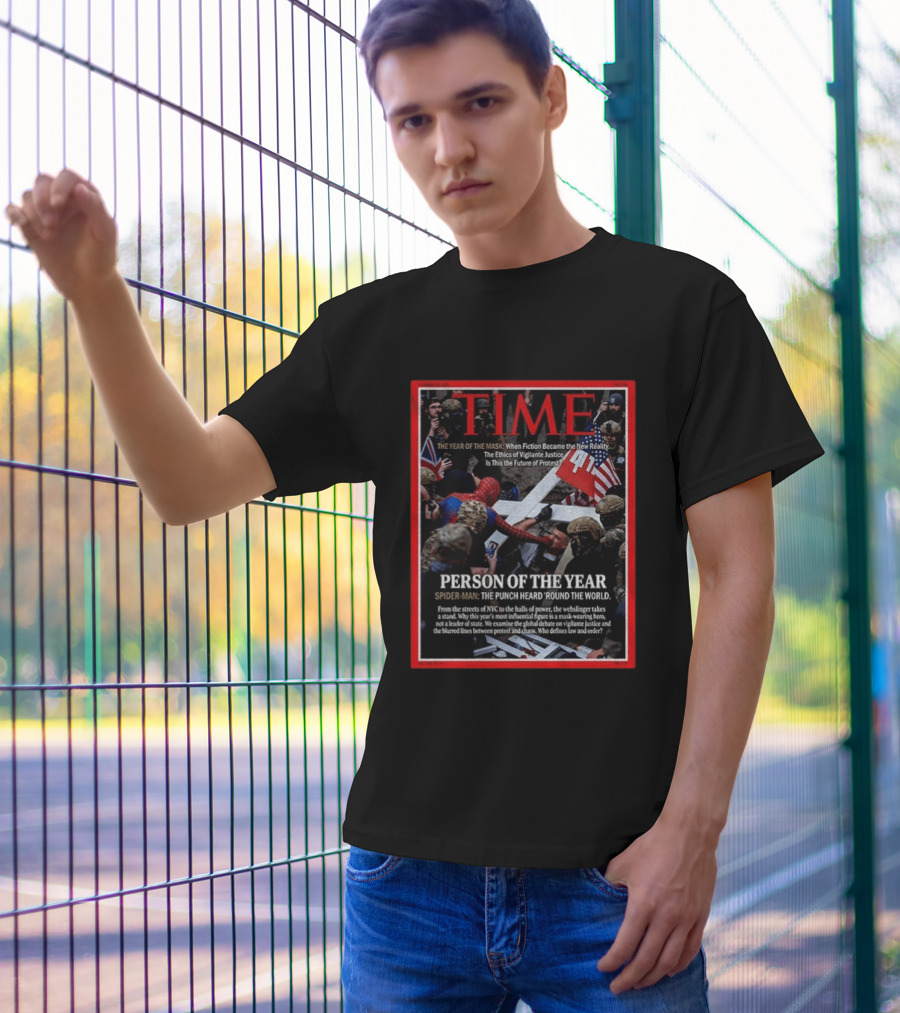 TIME Spider Man Person Of The Year Punch Heard Round The World Cover T-Shirt