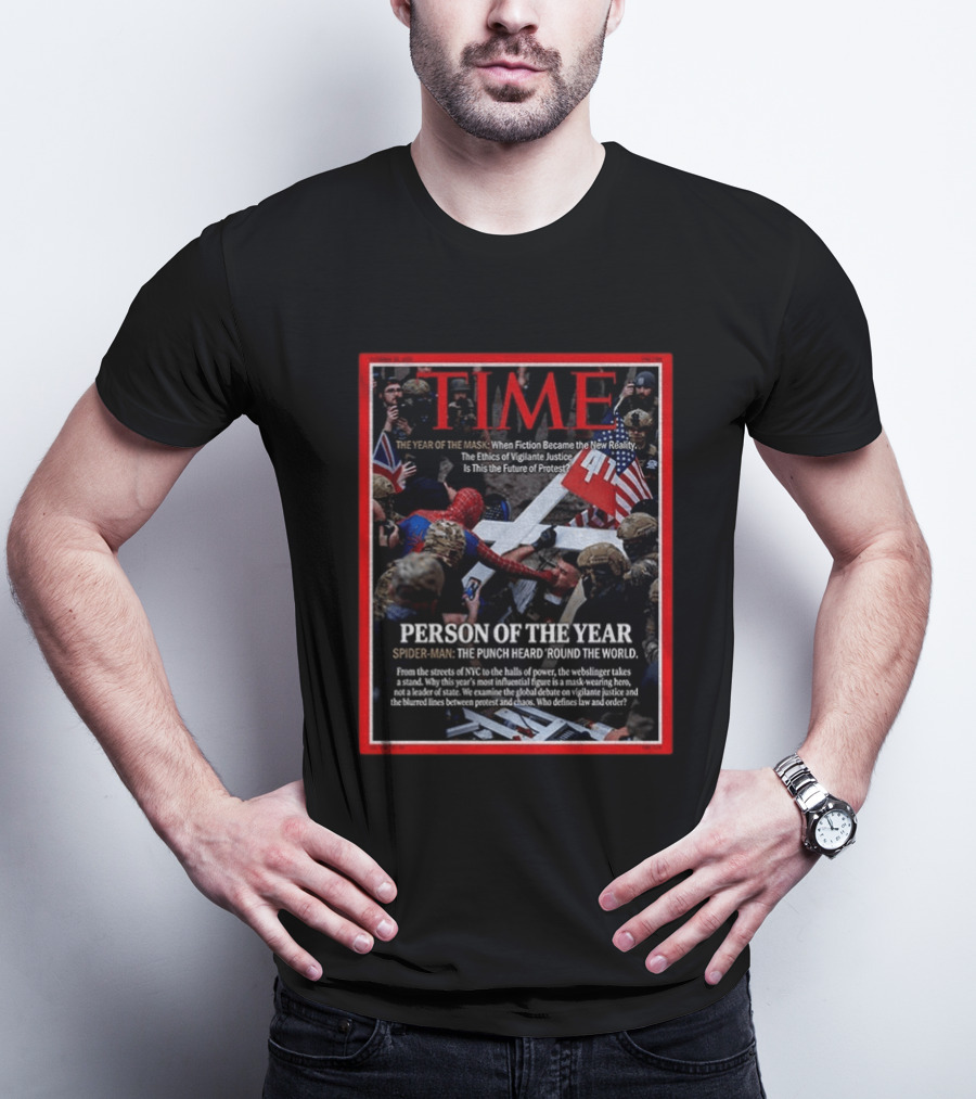 TIME Spider Man Person Of The Year Punch Heard Round The World Cover T-Shirt