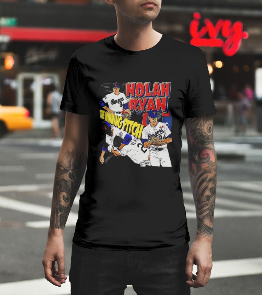 Nolan Ryan Texas Rangers The Winning Pitch Classic Baseball 34 T-Shirt