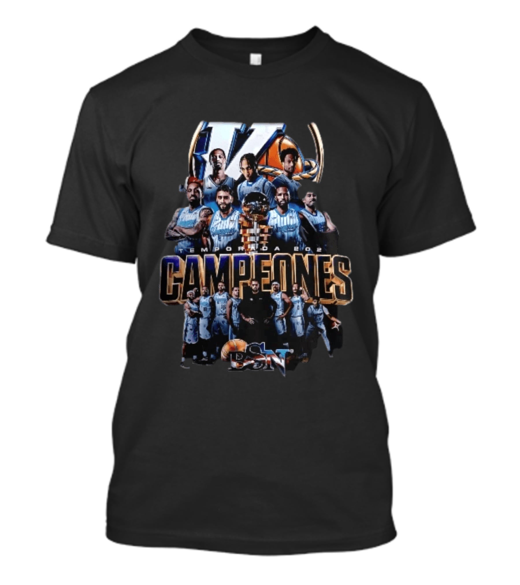 Vaqueros De Bayamon Temporada 2022 Campeones BSN Basketball Team Trophy Collage T-Shirt