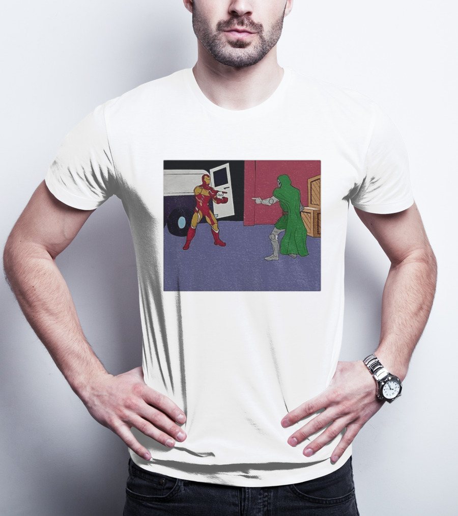 Doctor Doom Vs Ironman Pointing Meme Standoff T-Shirt