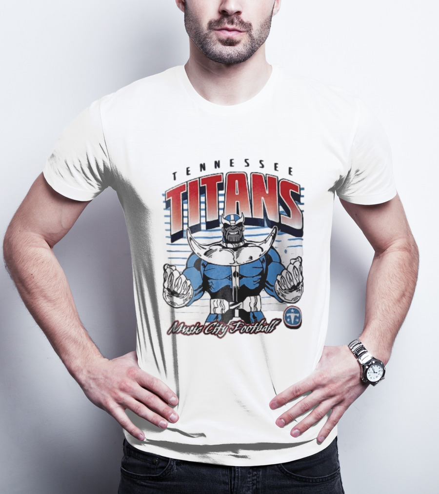 Tennessee Titans Music City Football Cartoon Comic Armor T-Shirt