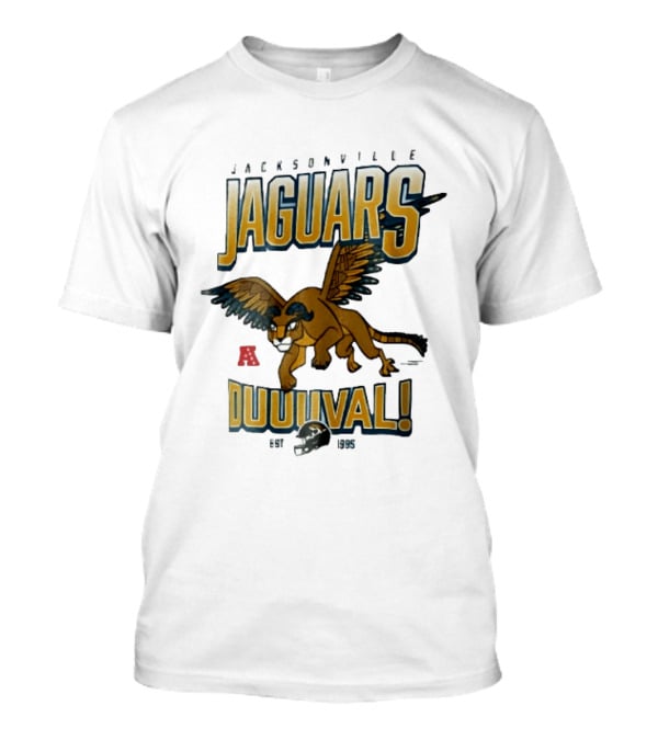 Jacksonville Jaguars Duuuval Winged Creature Est 1995 Football Helmet Cartoon T-Shirt