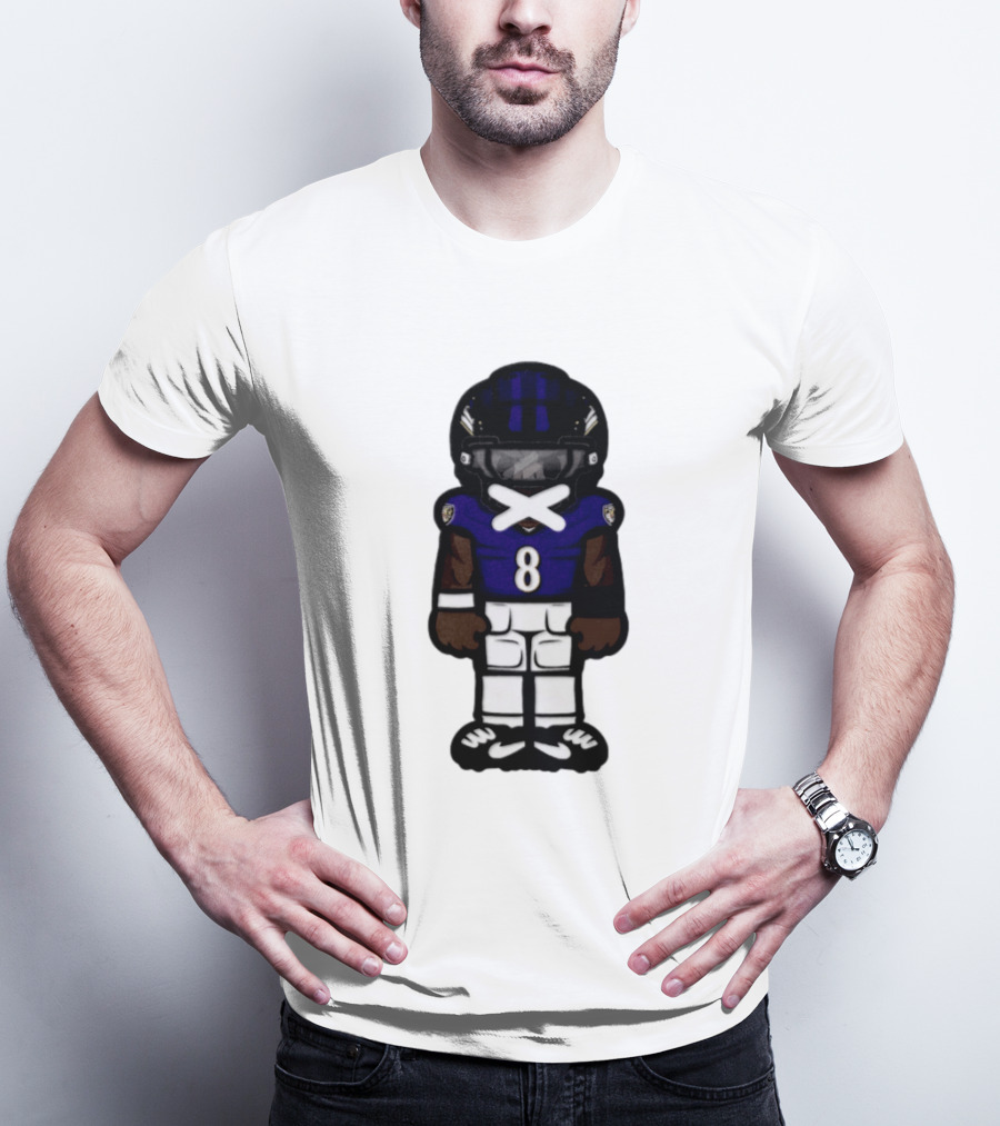 Lamar Jackson Baltimore Ravens Chibi Football 2026 Ravens Jersey Number 8 T-Shirt
