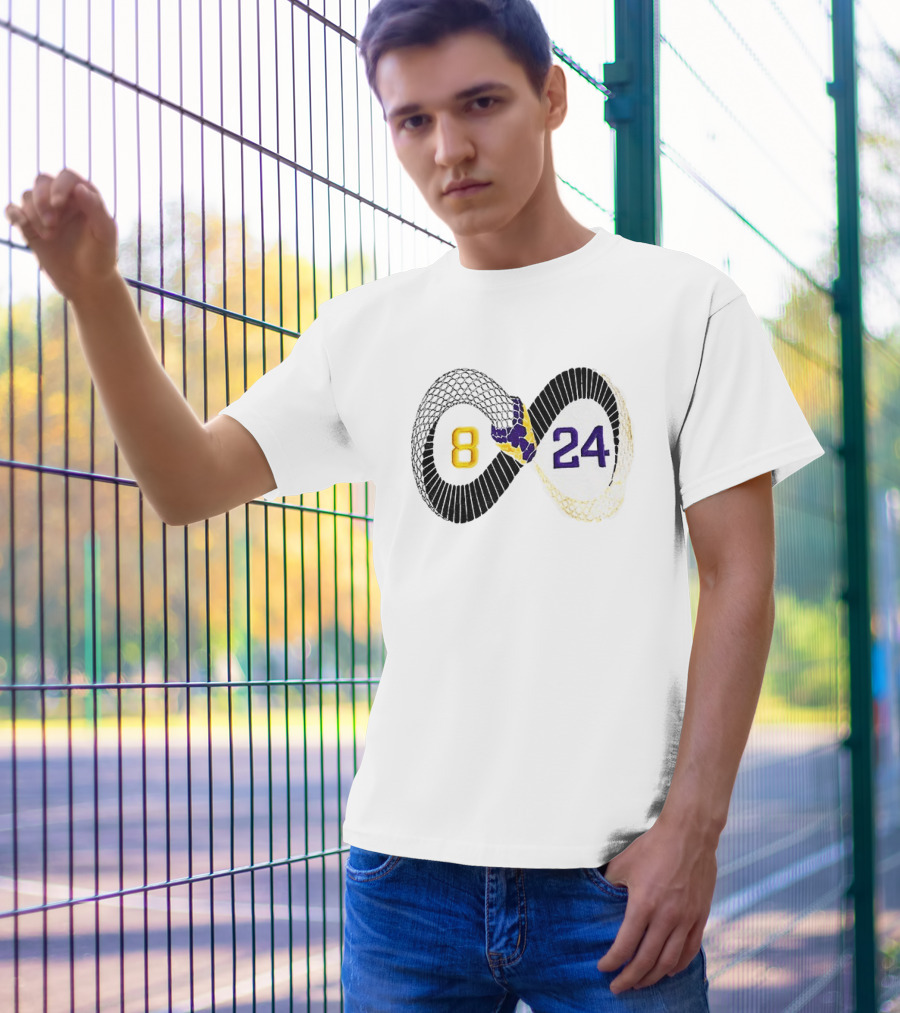 Mamba 8 24 Infinity Kobe Bryant Lakers Basketball Snake Net T-Shirt